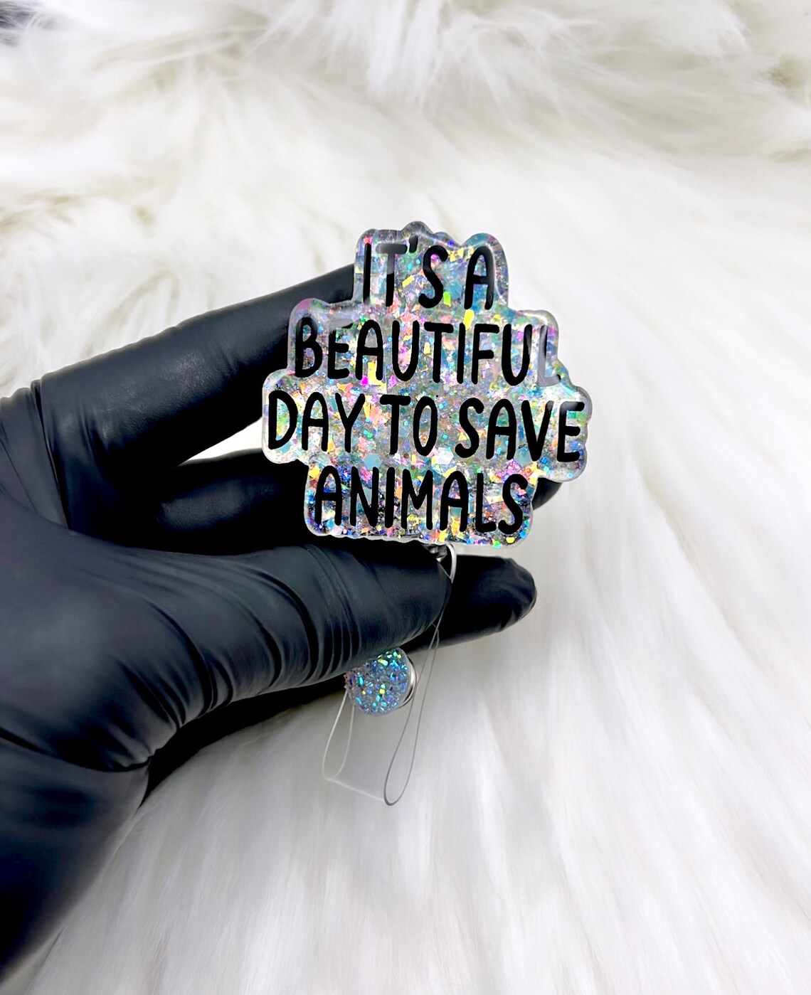 Veterinarian Badge Reel, ER Vet Tech Badge, Vet ID Holder, Animal Lover ...