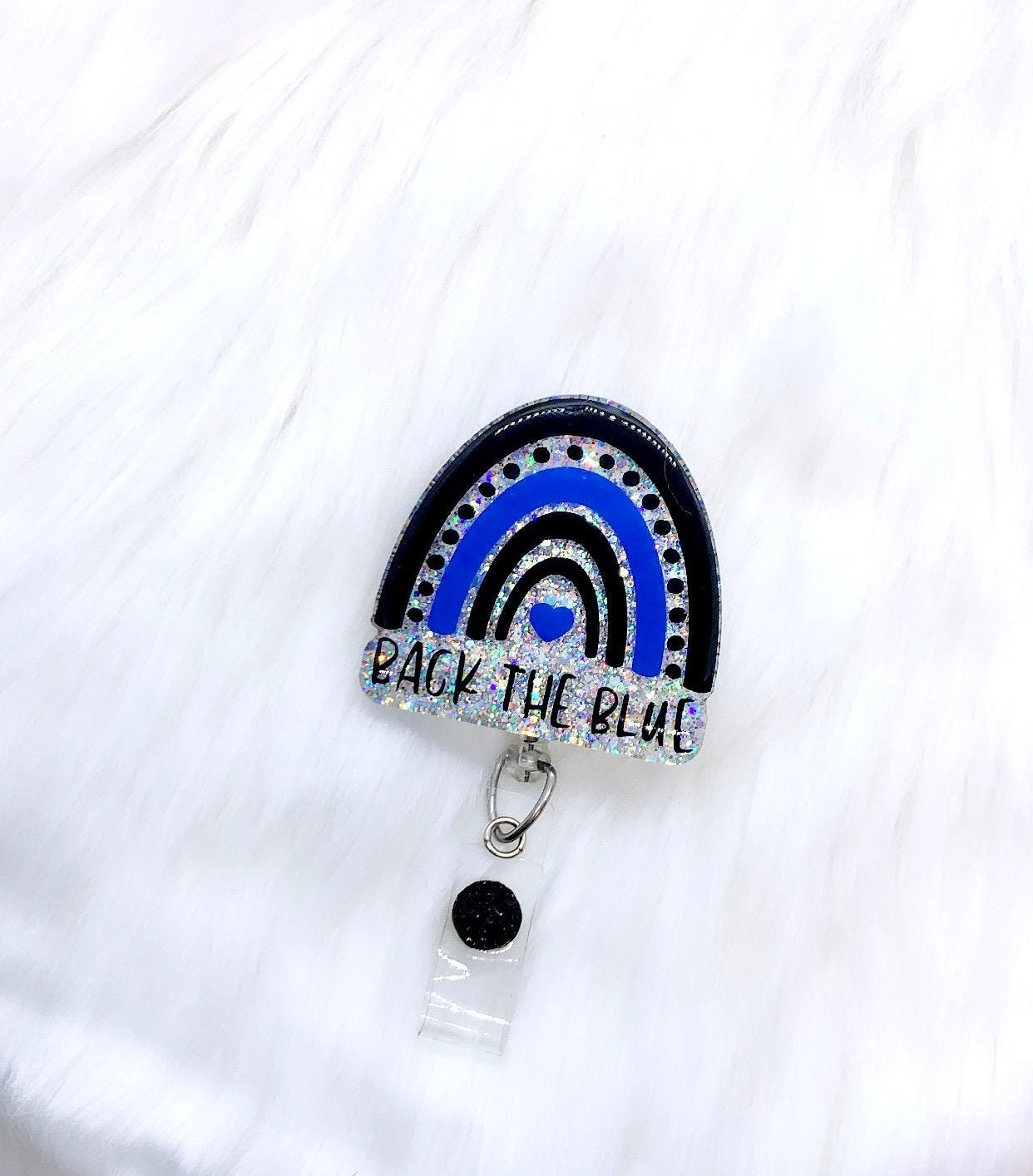 Back the Blue Badge Reel Police Badge Reel Thin Blue Line | Etsy