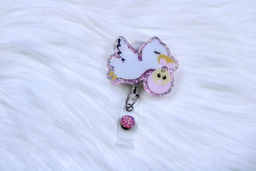 Stork Badge Reel, Labor Delivery Badge Reel, Midwife Badge Reel, Stork ...