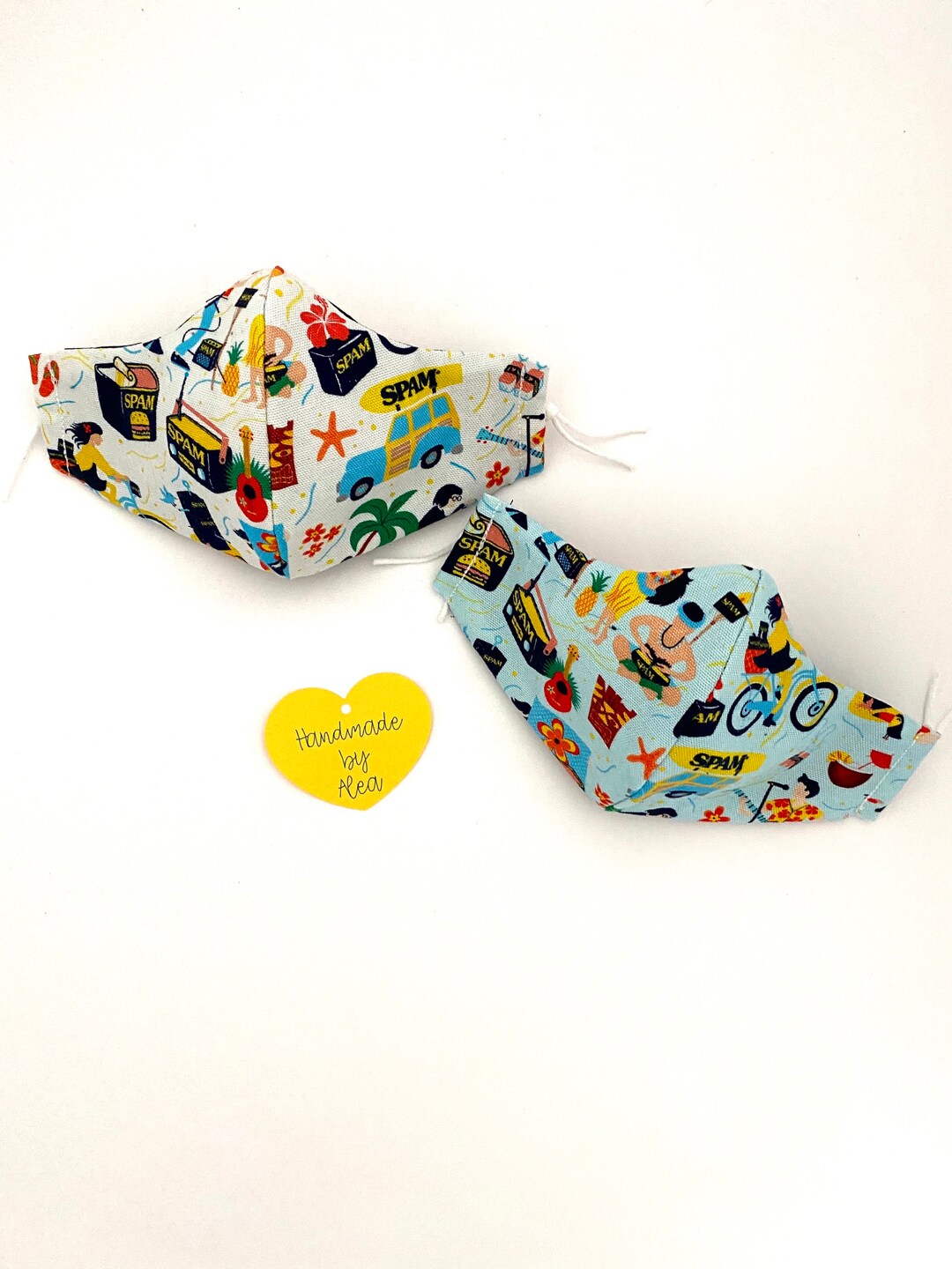 Spam Musubi Hawaiian Design Three-layer Washable and Reusable Face Mask ...