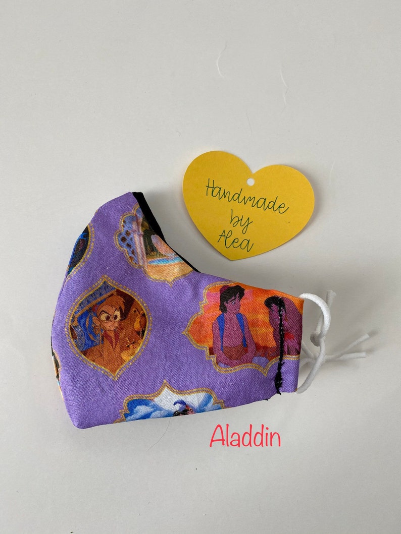 Disney Aladdin and Genie Three-layer Face Mask With Filter - Etsy