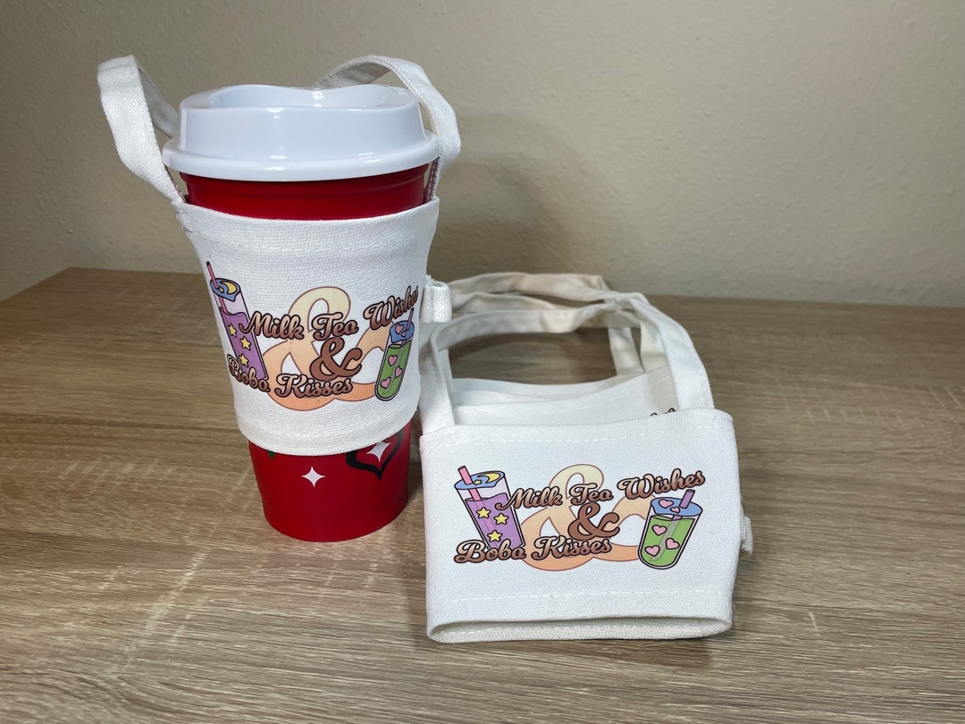 Milk Tea Wishes Boba Kisses Holder / Drink Carrier With Handle and ...