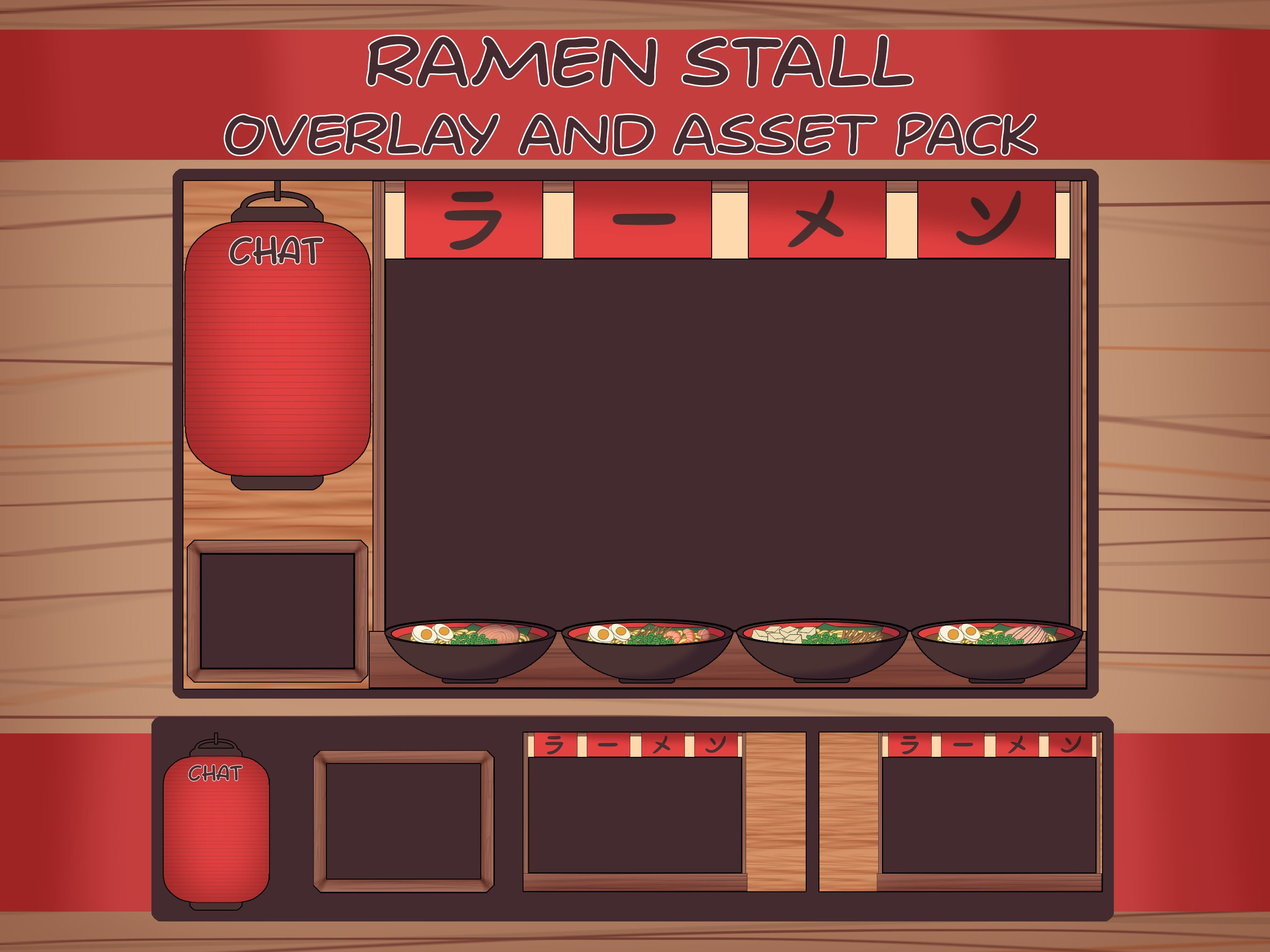 Animated Ramen Stall Overlay Asset Pack for Streaming Includes Overlay ...