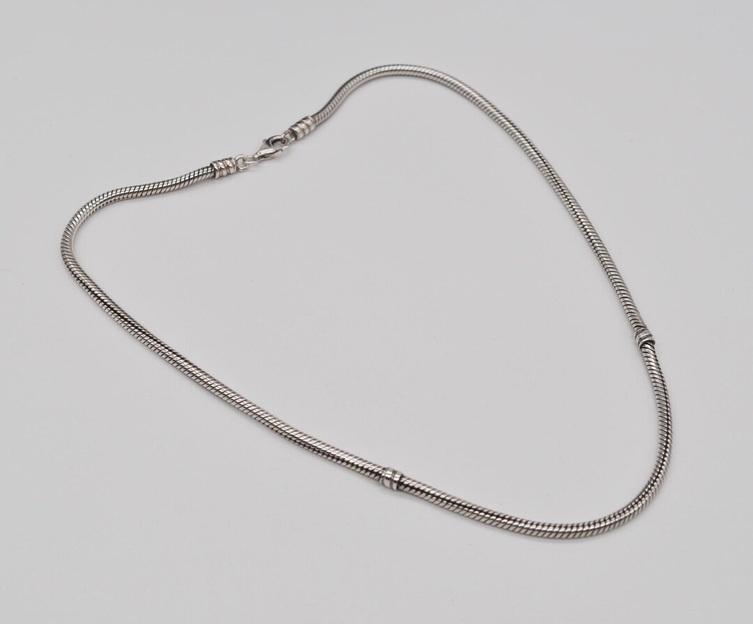 PANDORA ALE Classic 925 Sterling Silver Necklace Chain. Length: 43 Cm ...