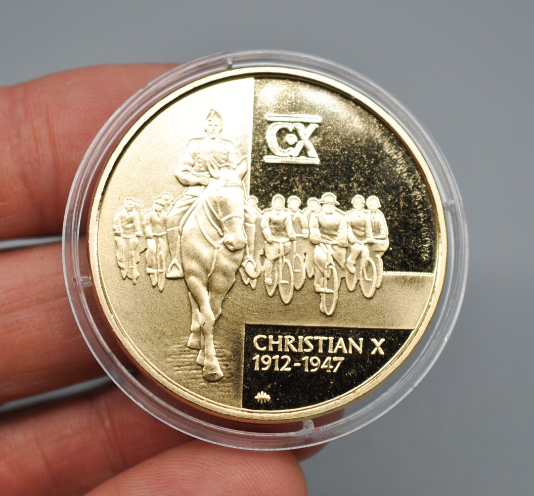 Danish 24K Gold Plated Commemorative Souvenir Medal, Token "christian X ...