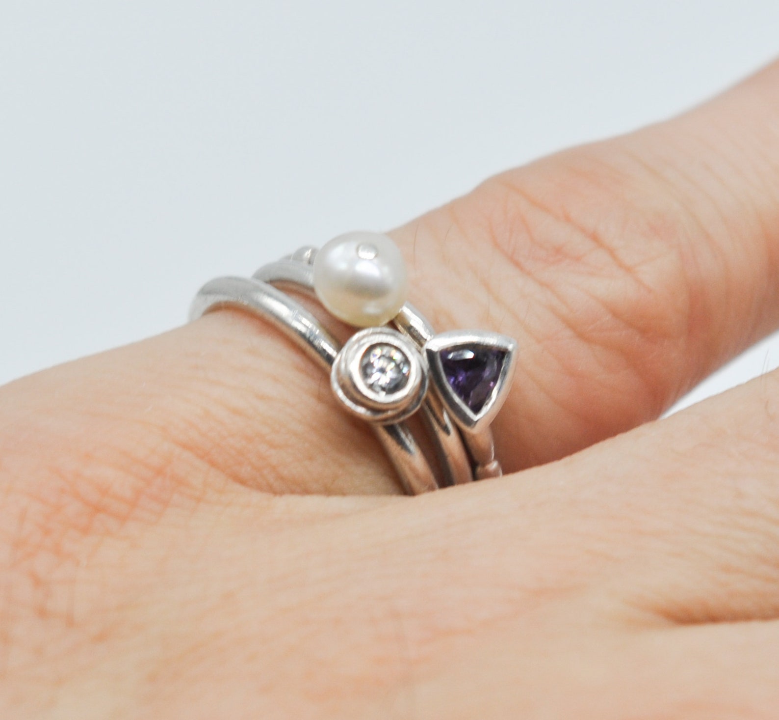 Danish Hans Henrik Nygaard 925 Silver Purple Rhinestone | Etsy