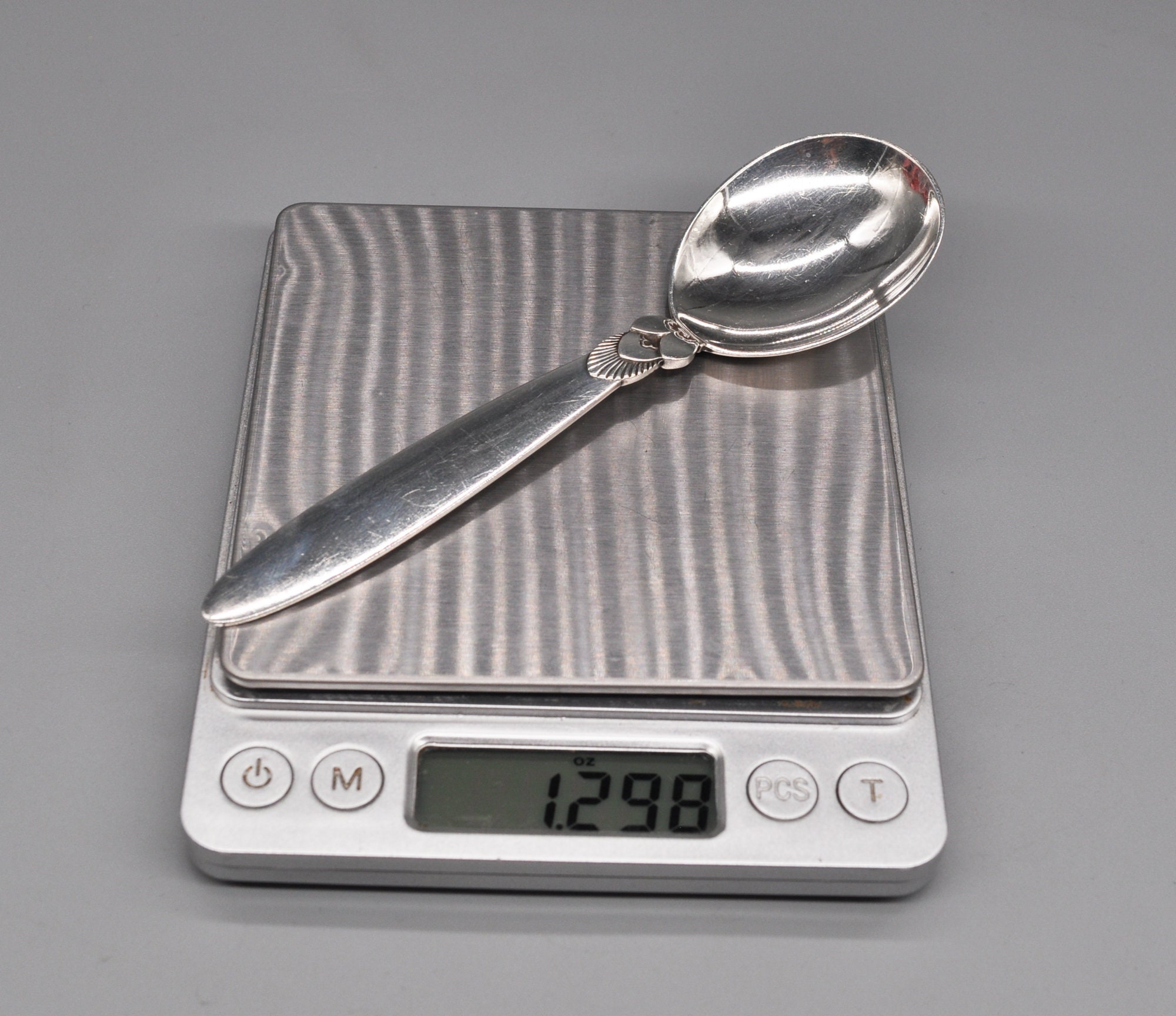GEORG JENSEN CACTUS Vintage Danish Art Deco Sterling Silver Jam Spoon ...