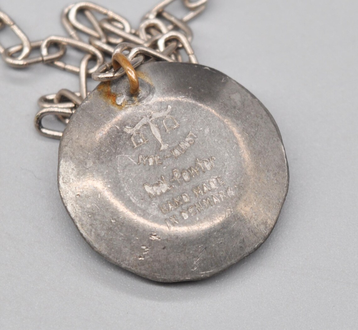 Jyde Kunst Vintage Danish Pewter Pendant With Metal Chain. - Etsy