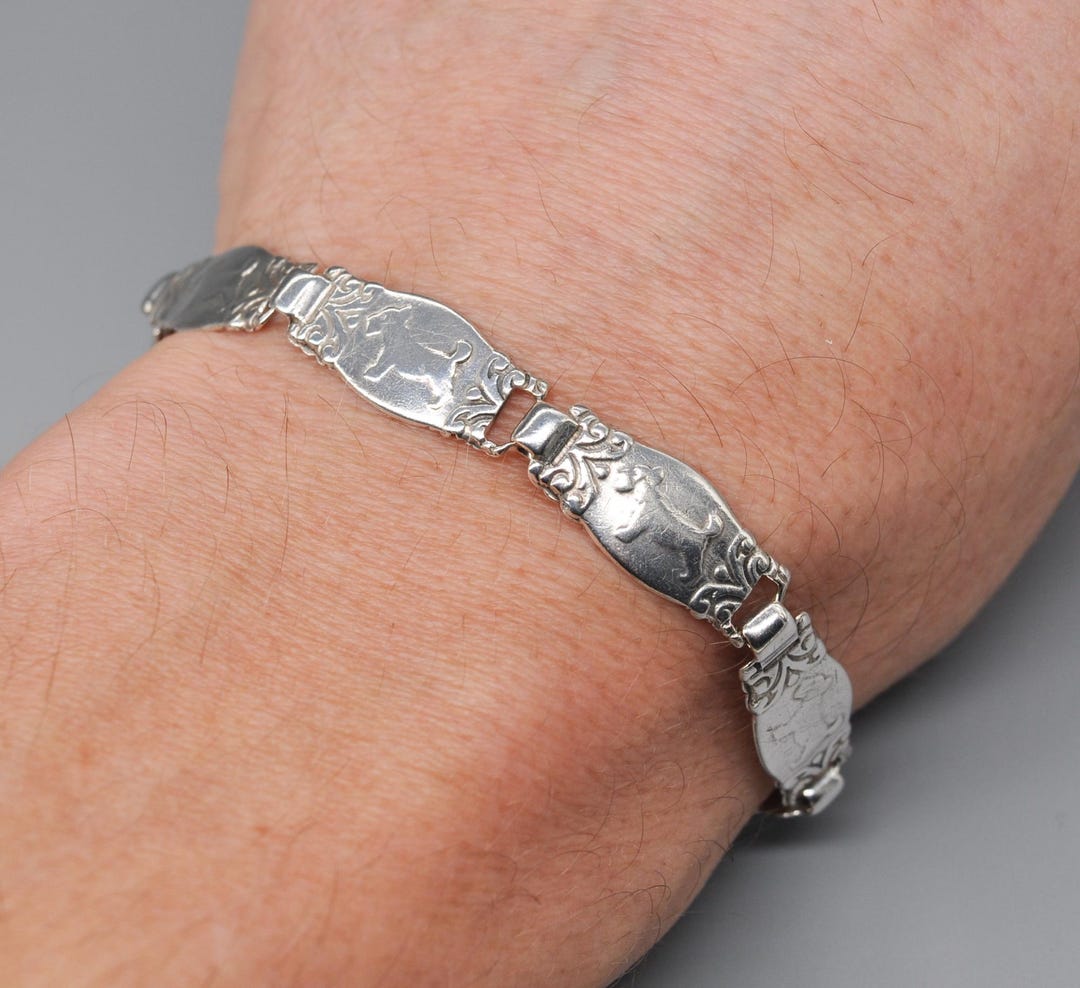 C. Brumberg Hansen Vintage Short 830 Solid Silver Link Bracelet. Length ...
