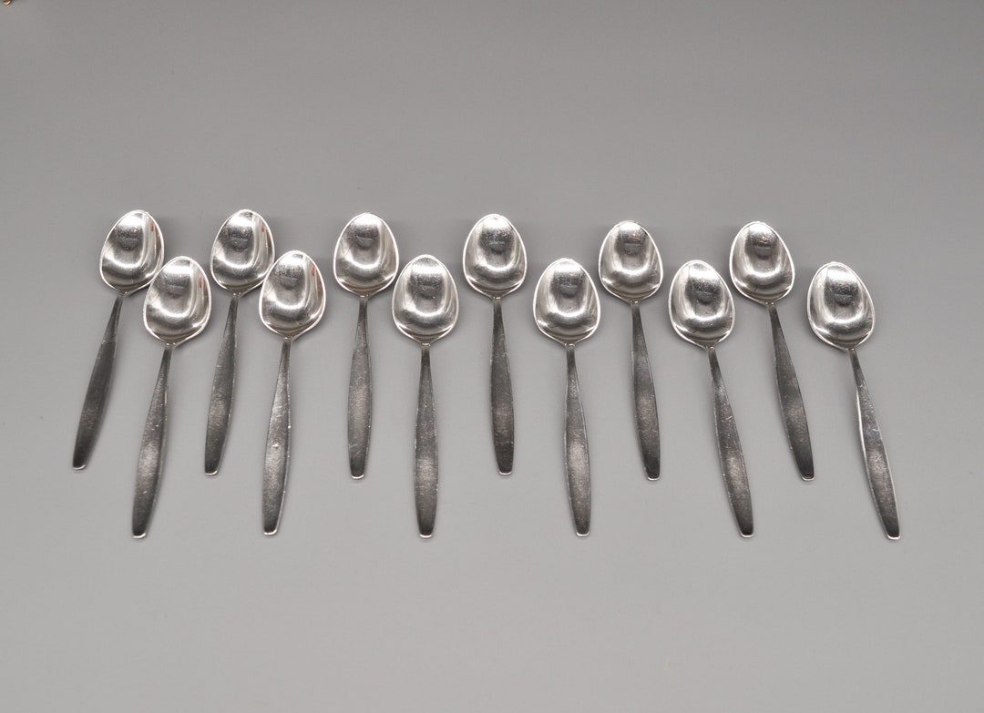 GEORG JENSEN "cypress" Vintage Danish Sterling Silver Coffee Spoons ...