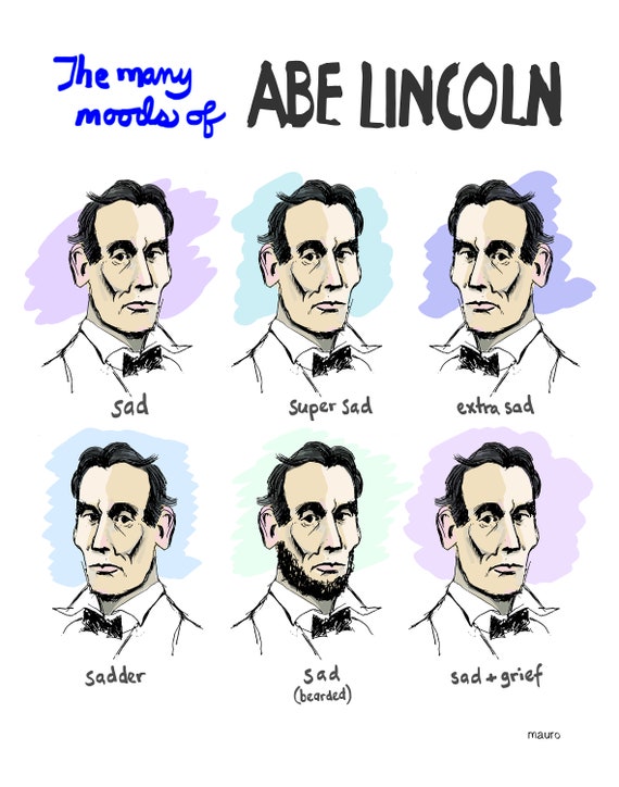 The Many Moods of Abe Lincoln | Etsy