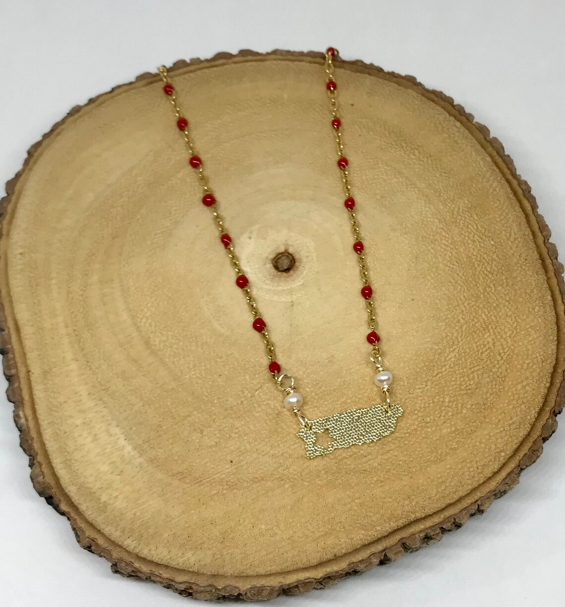 Puerto Rico Charm Gold Stainless Steel Chain | Etsy