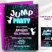 Jump Party Invitation Glow Party Invitation Girl Birthday Invitation ...