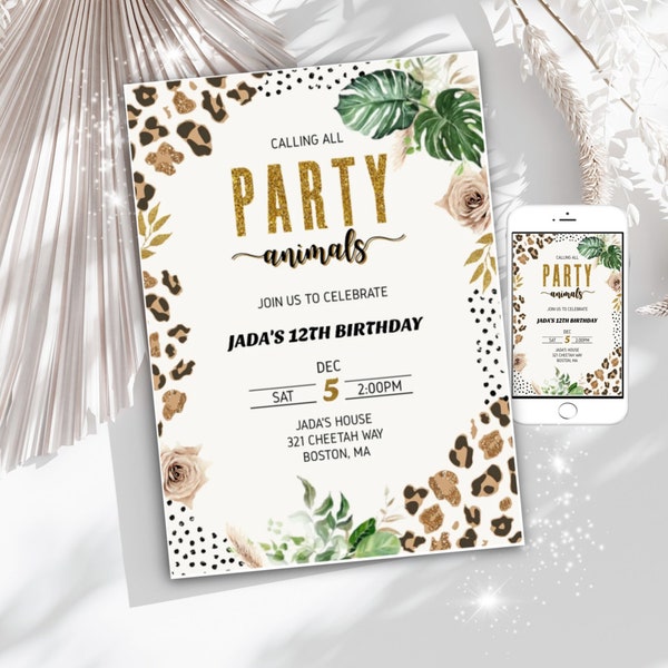 Leopard Print Invitations - Etsy