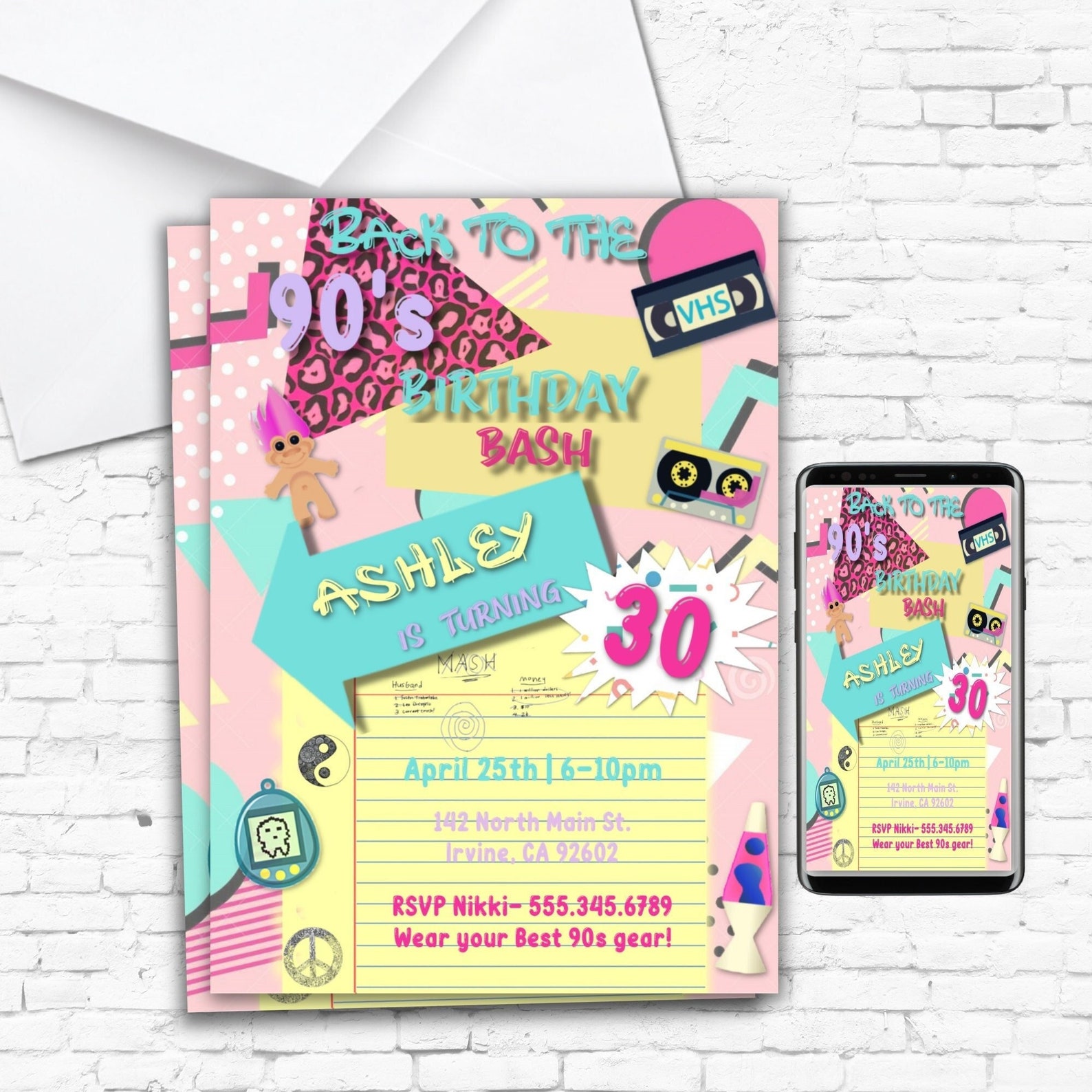 90s Invitation 90s Party Invitation 90s Birthday Party - Etsy