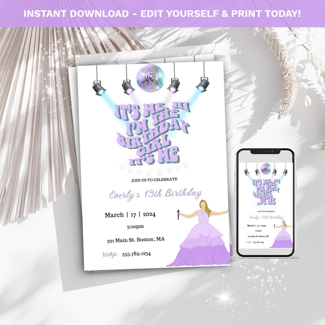 Editable in My Birthday Era Invitation, Eras Invitation, Trendy Invite ...