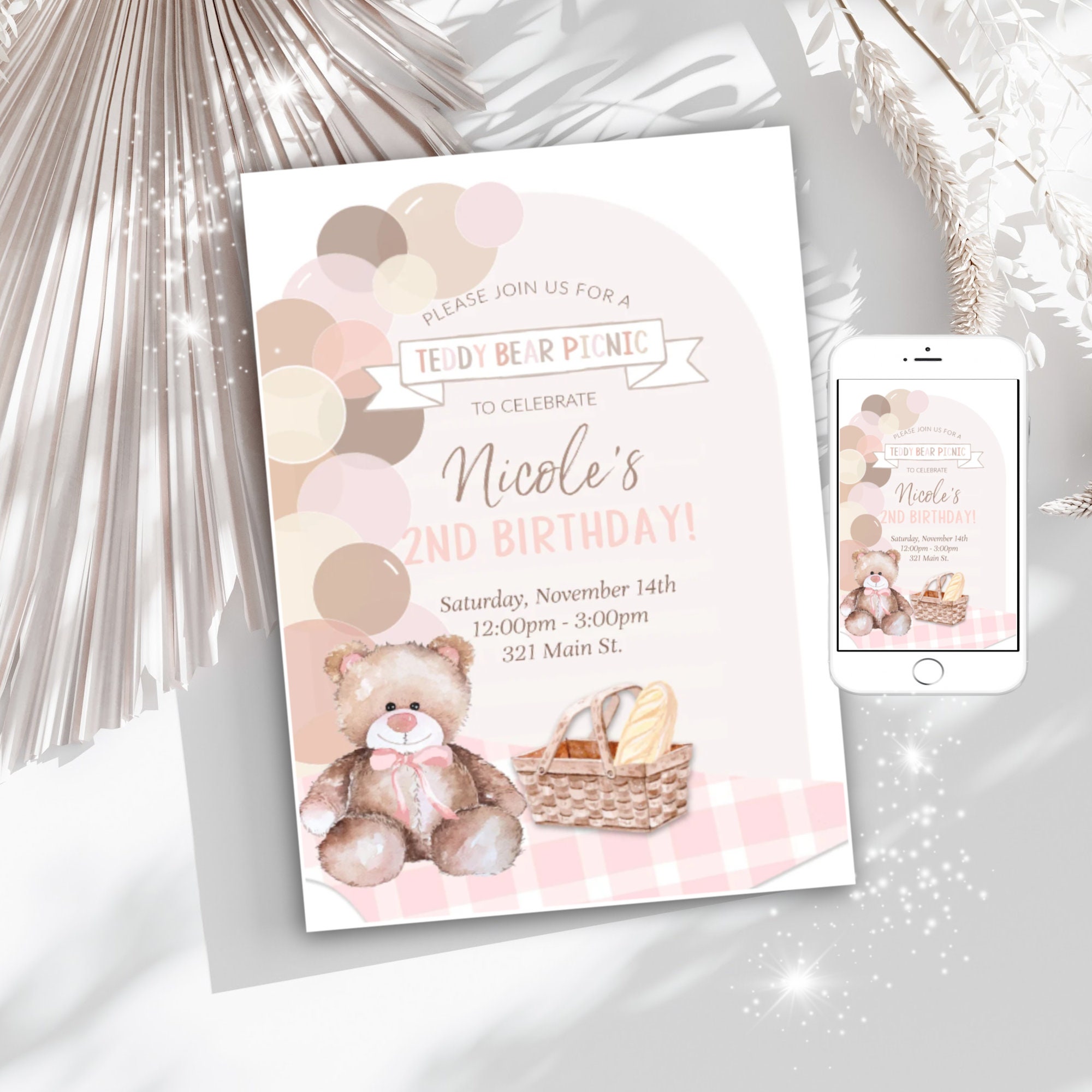 Teddy Bear Picnic Invitation Teddy Bear Birthday Teddy Bear - Etsy ...