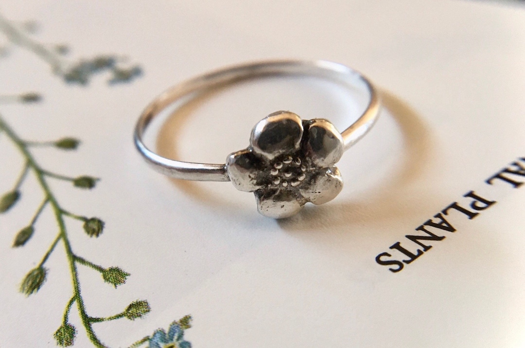 Forget Me Not Ring. Floral Ring, Silver Forget Me Not Ring, Silver ...