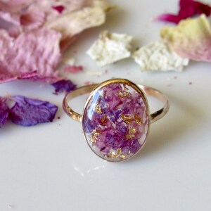 14K GOLD FILLED Oval. Wedding Flower Preservation Ring, Bouquet ...