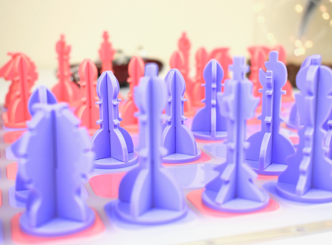 Pink/violet Edition Acrylic Chess Set - Gifts for Her - Designer Chess ...