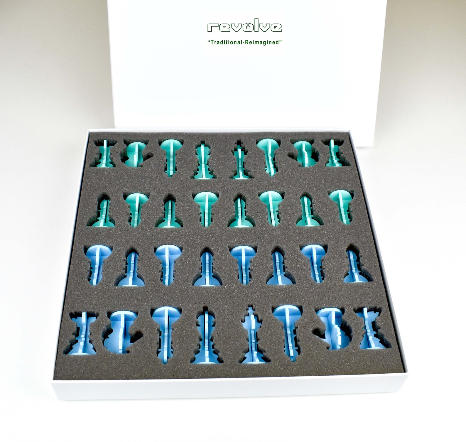 Blue/green Acrylic Chess Set - Unique Chess - Handmade Board Games ...