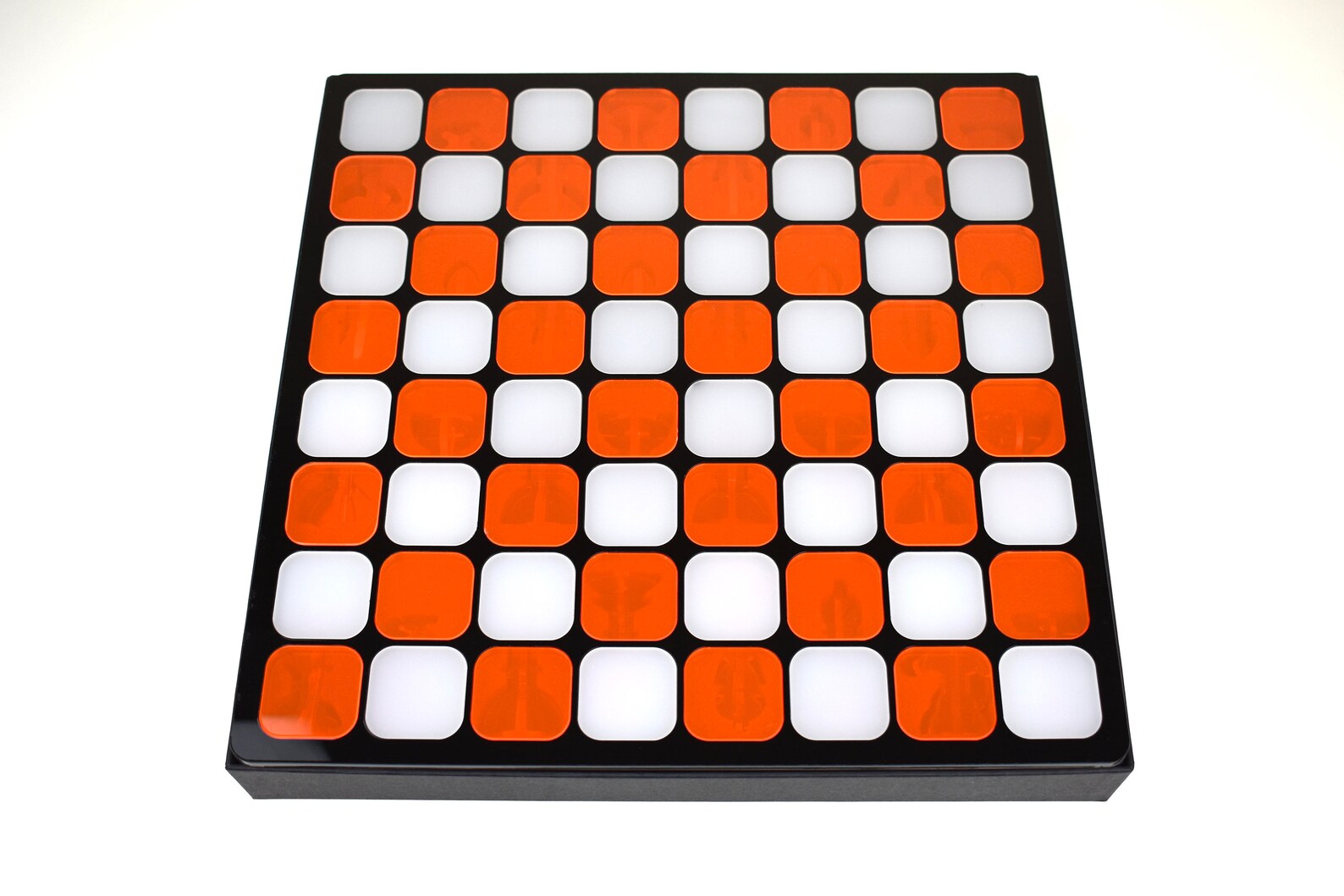 Neon Orange & White Acrylic Chess Set - Christmas Gifts - Coffee Table ...