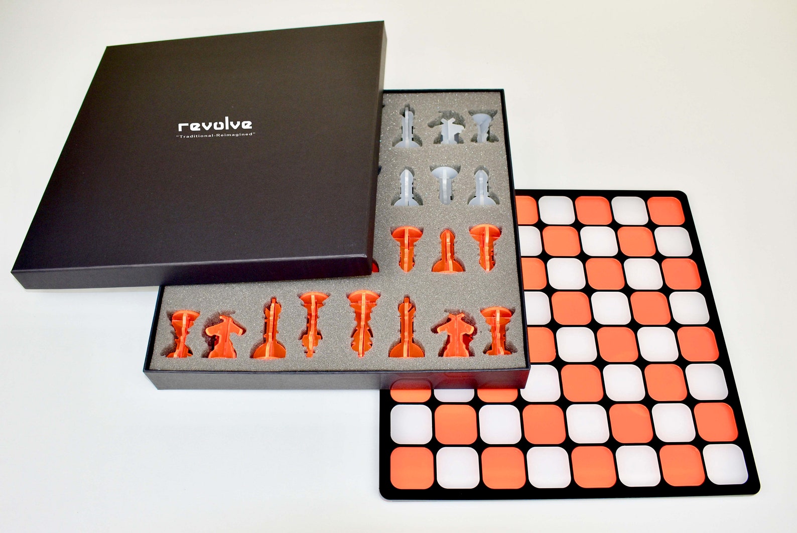 Neon Orange & White Acrylic Chess Set Christmas Gifts Coffee Table ...