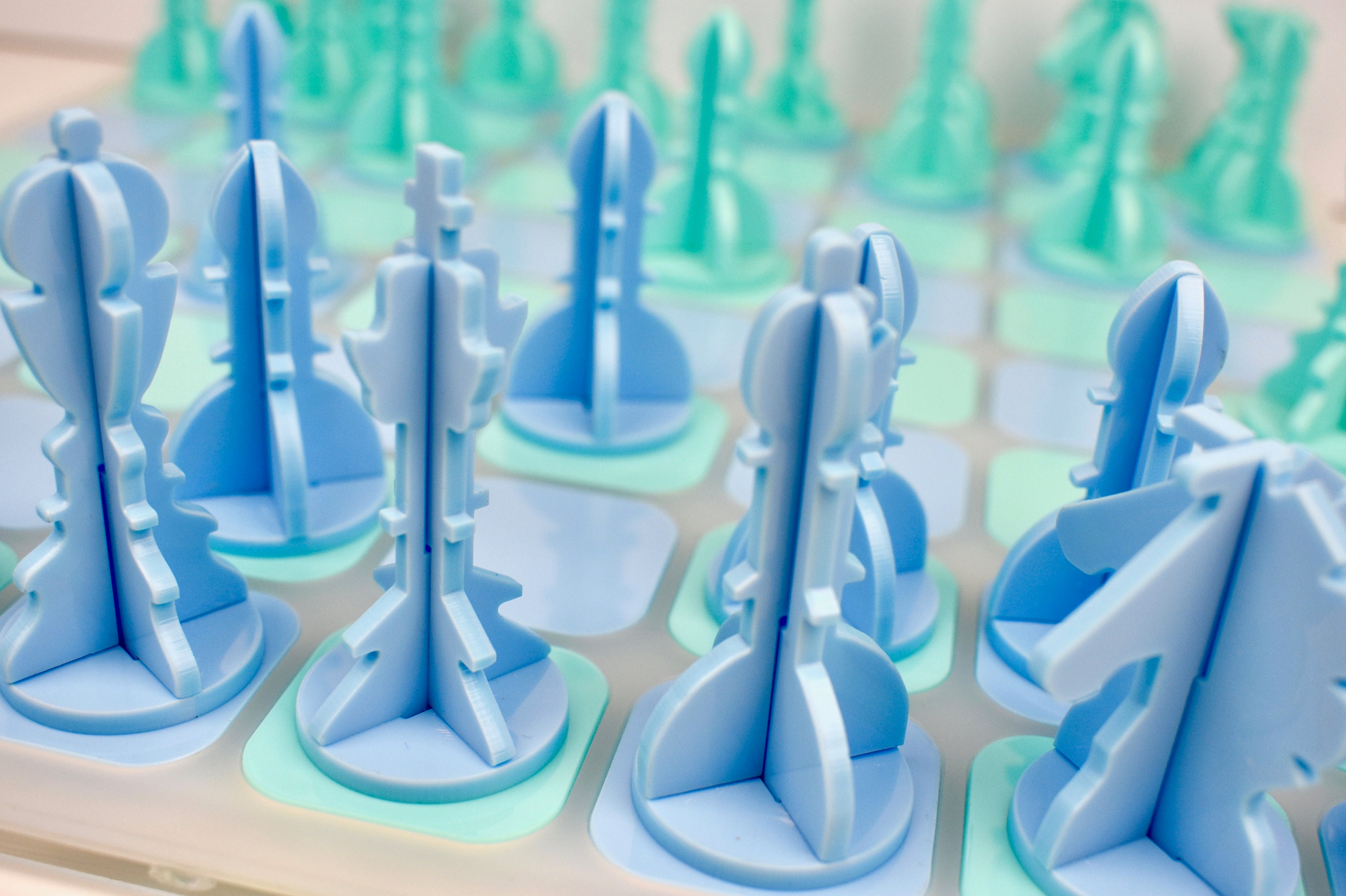 Blue/green Acrylic Chess Set Unique Chess Handmade Board Games Interior ...