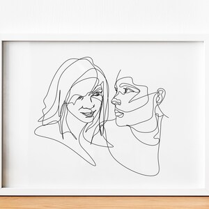 Thread of Lives Custom Line Art Portrait Unique Drawing | Etsy