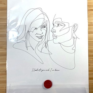 Thread of Lives Custom Line Art Portrait Unique Drawing | Etsy