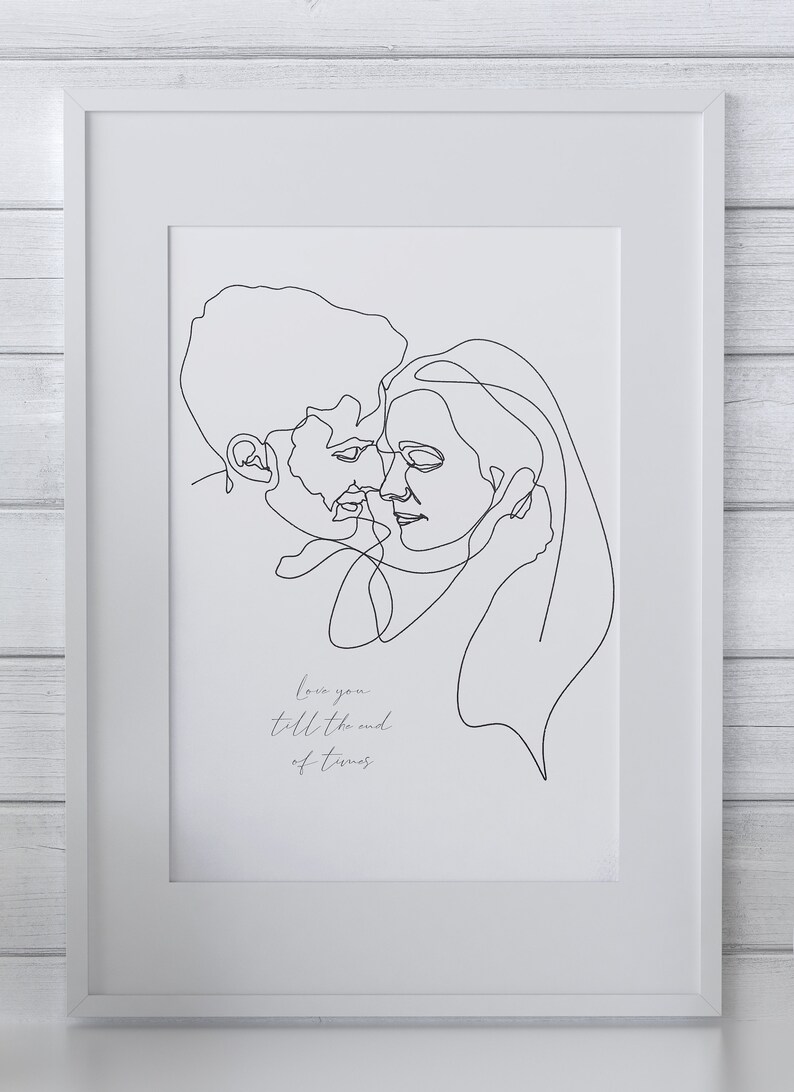 Thread of Lives Custom Line Art Portrait Unique Drawing | Etsy