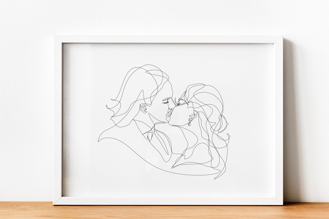 Thread of Lives Custom Line Art Portrait Unique Minimalist - Etsy
