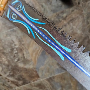 Pinstriped Saw, Hand Painted, Silver Leaf, Vintage Tool, Vintage Saw ...