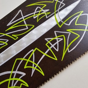Pinstriped Saw, Hand Painted, Silver Leaf,vintage Tool, Vintage Saw ...