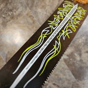 Pinstriped Saw, Hand Painted, Silver Leaf,vintage Tool, Vintage Saw ...