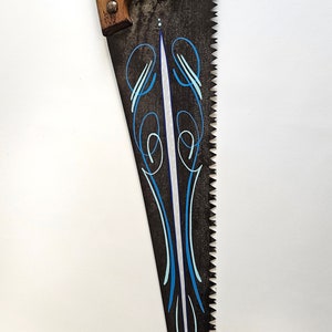 Pinstriped Saw, Hand Painted, Silver Leaf, Vintage Tool, Vintage Saw ...