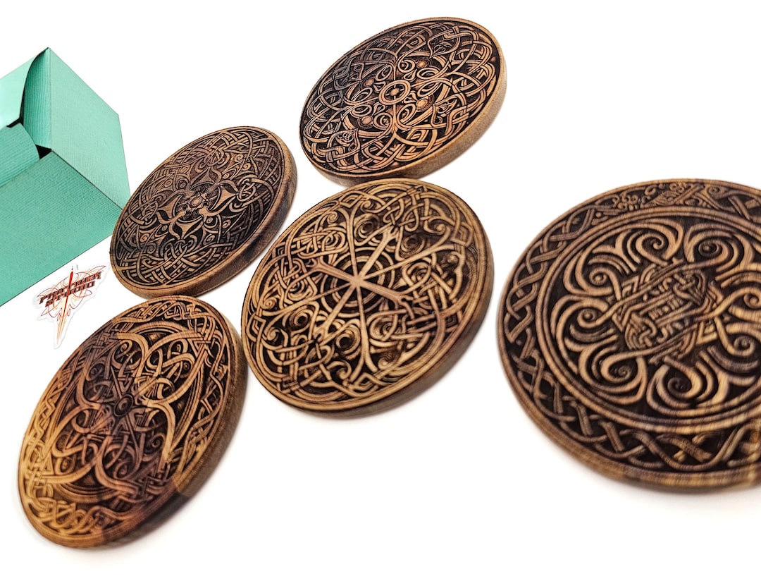 Celtic, Viking Coasters, Set of 5 Design #1| Celtic Design| Viking ...