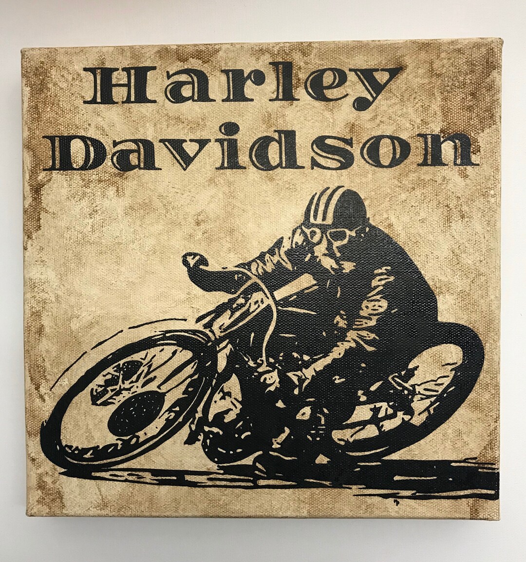 Harley Davidson Painting, Motorcycle Art, Painting, Art, Hand Painted ...