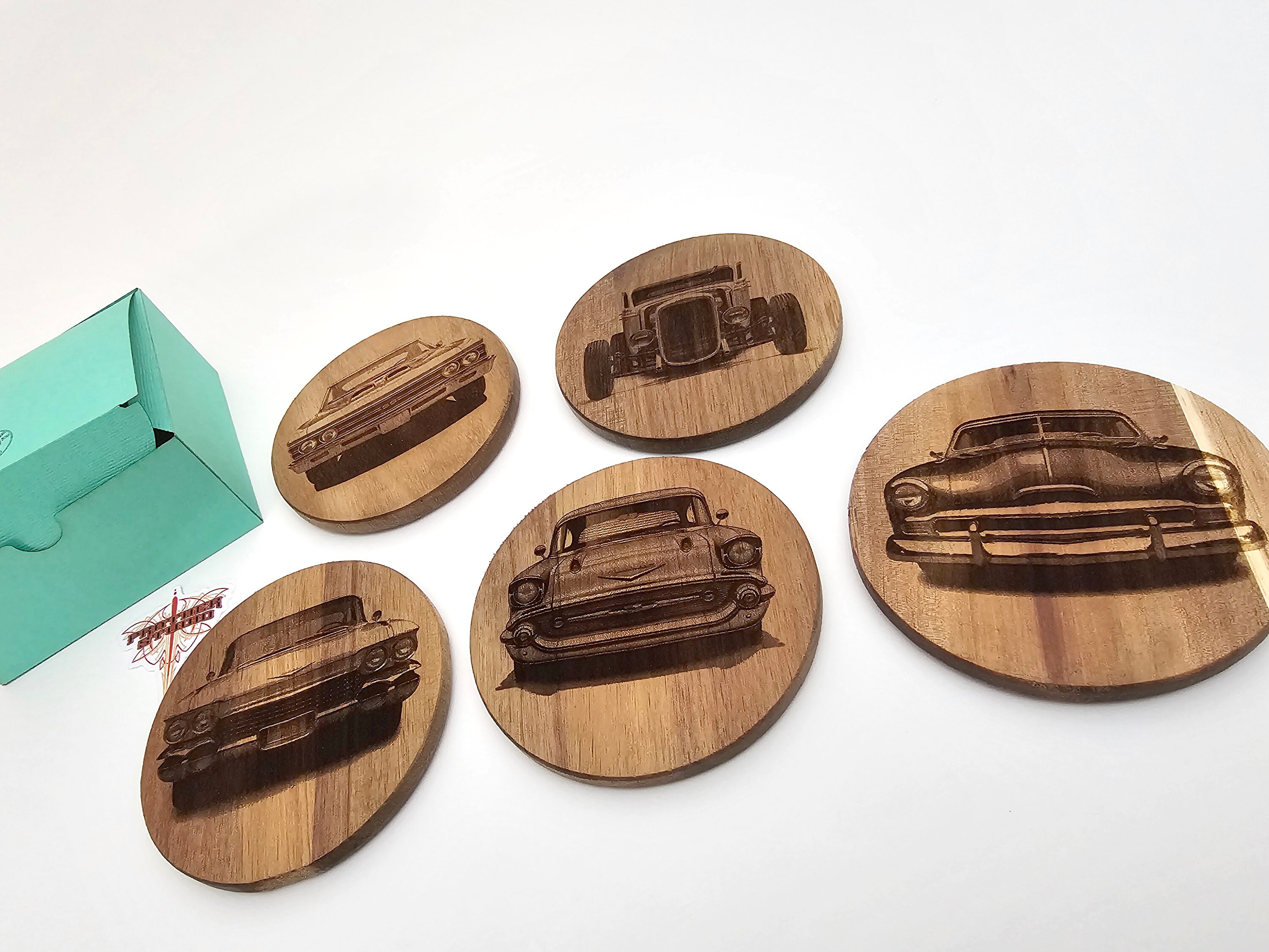 Classic Car Coasters, Set of 5| Hot Rods| Vintage Cars| Retro ...
