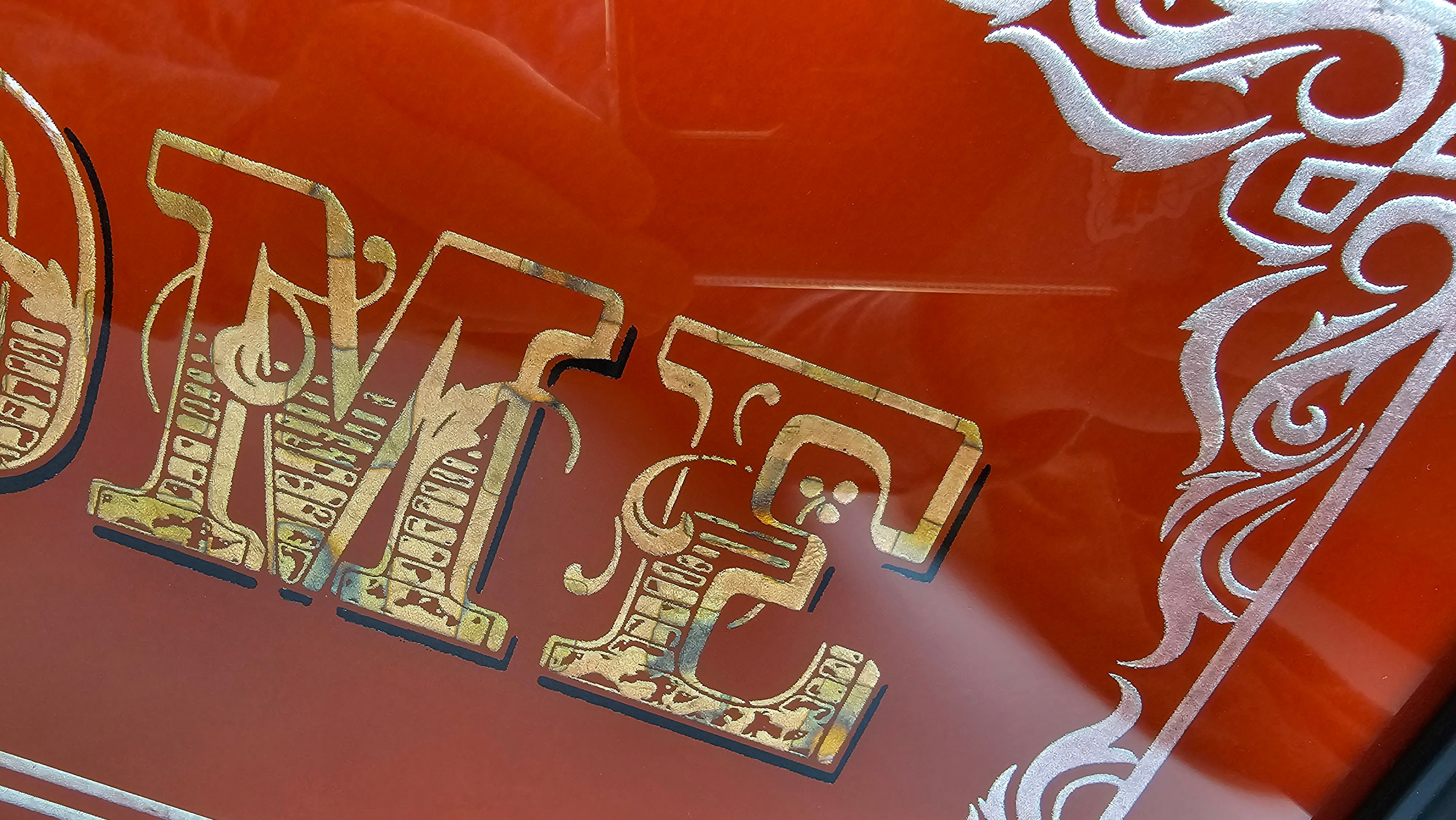 Welcome Sign. Reverse Glass Painting Gilding Crass Art - Etsy