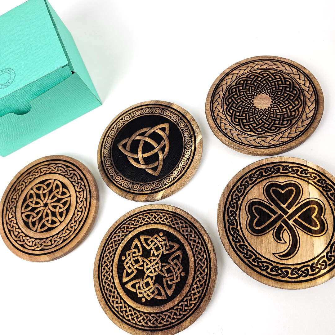 Celtic, Viking Coasters, Set of 5 Design #2| Celtic Design| Viking ...