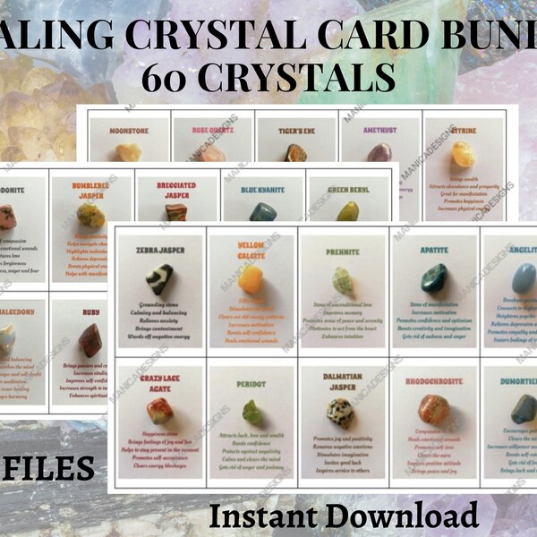 Printable Crystal Information Cards - Etsy