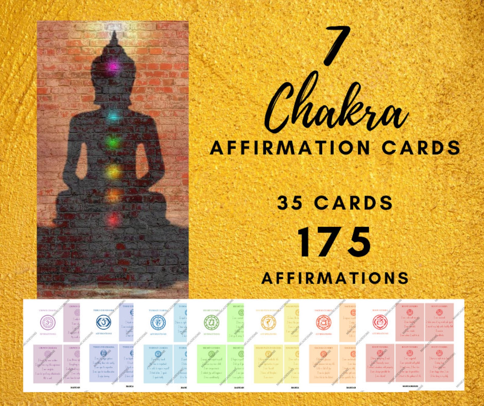 Chakra Bundle, Printable Chakra Cards, Information Cards, Affirmation ...