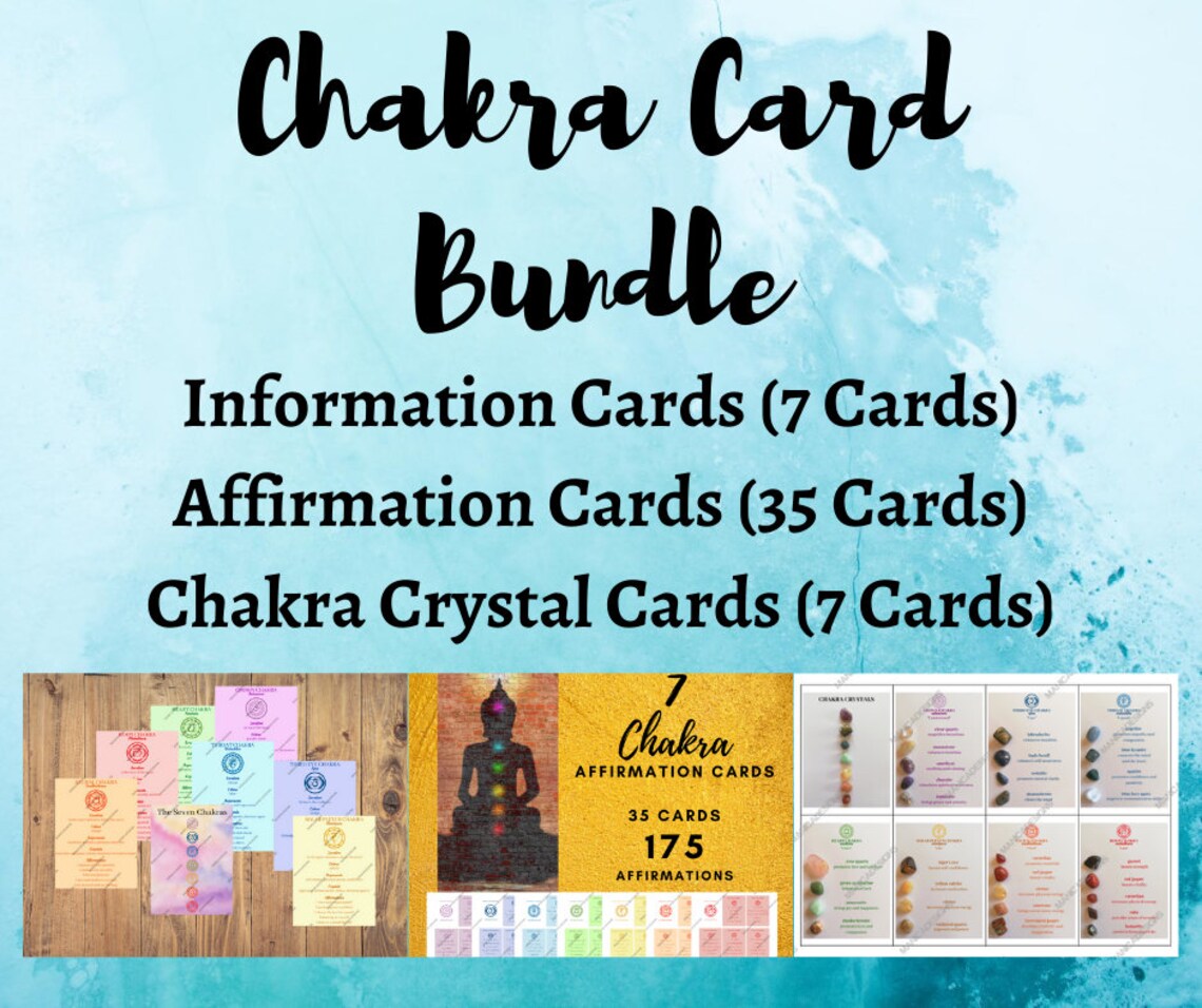 Chakra Bundle Printable Chakra Cards Information Cards - Etsy