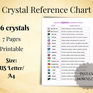 126 Printable Crystal Reference Chart Healing Crystal Guide - Etsy