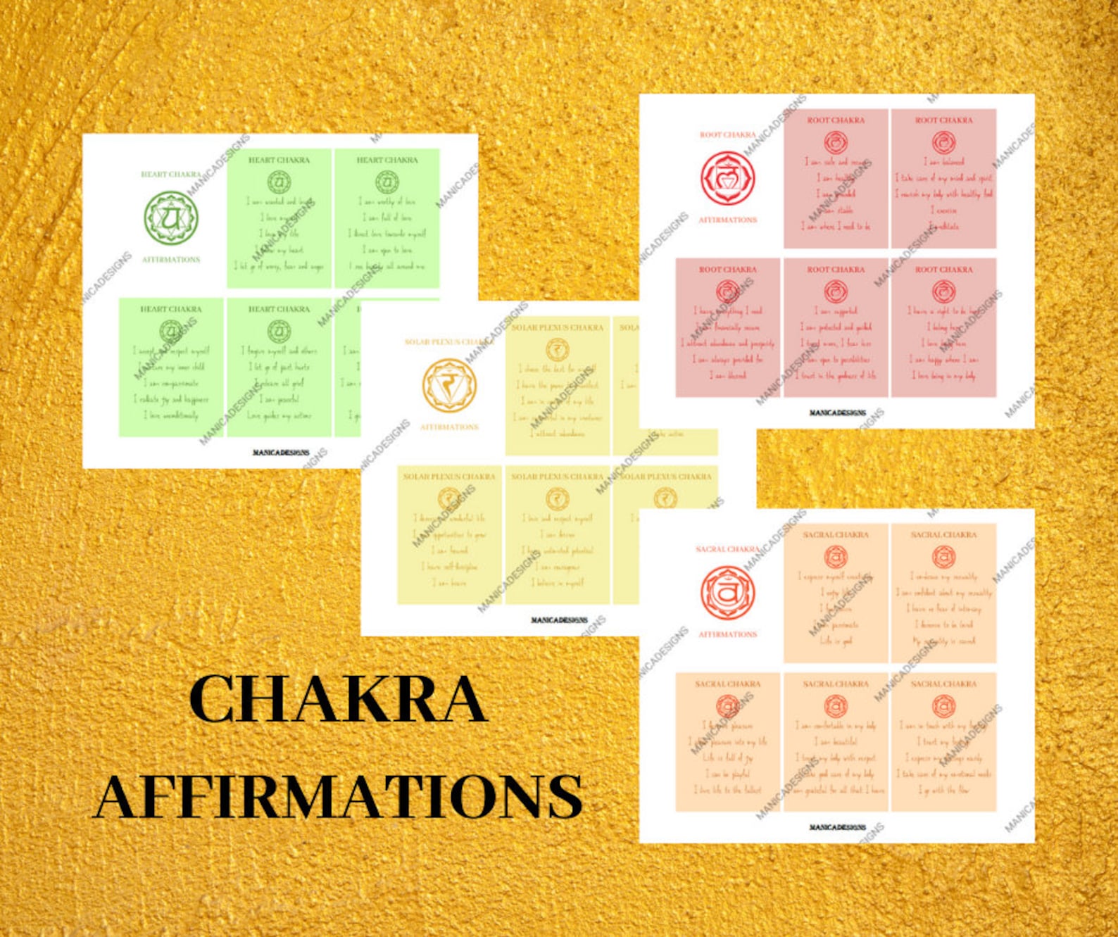 Printable Chakra Affirmation Cards, Positive Affirmations, Chakra ...