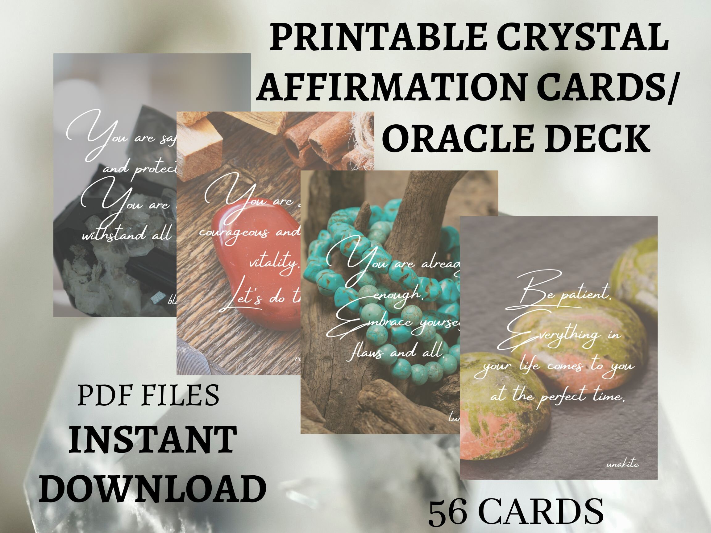 Printable Crystal Affirmation Cards Crystal Oracle Deck - Etsy