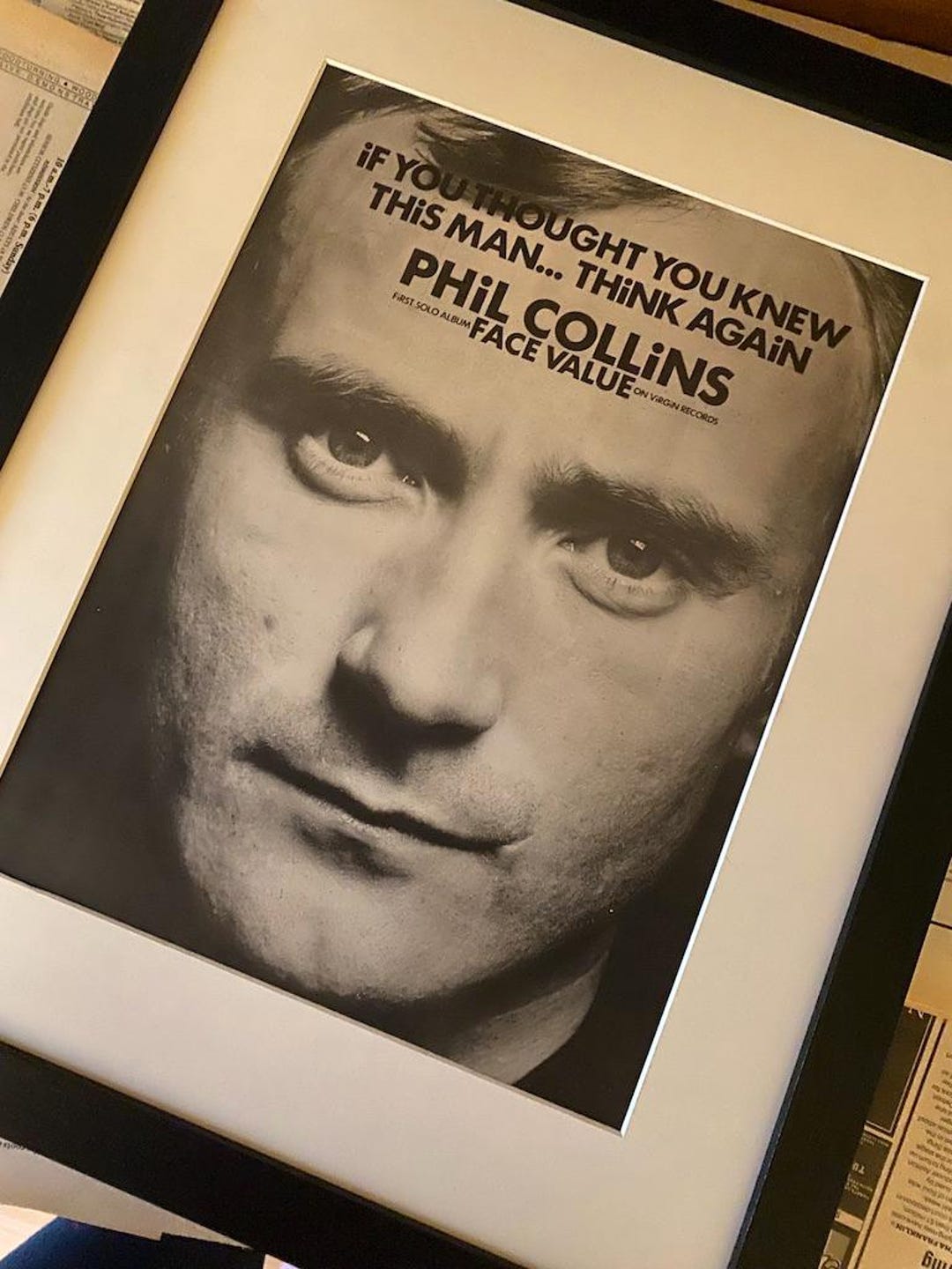 Rare Original 1981 Phil Collins 'face Value' Music Paper Poster Advert ...