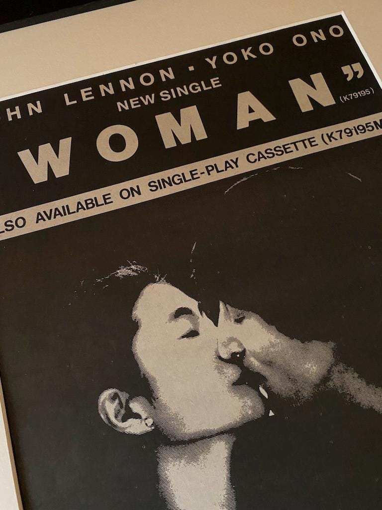 Rare Vintage Original 1981 John Lennon and Yoko Ono Music Paper Poster ...