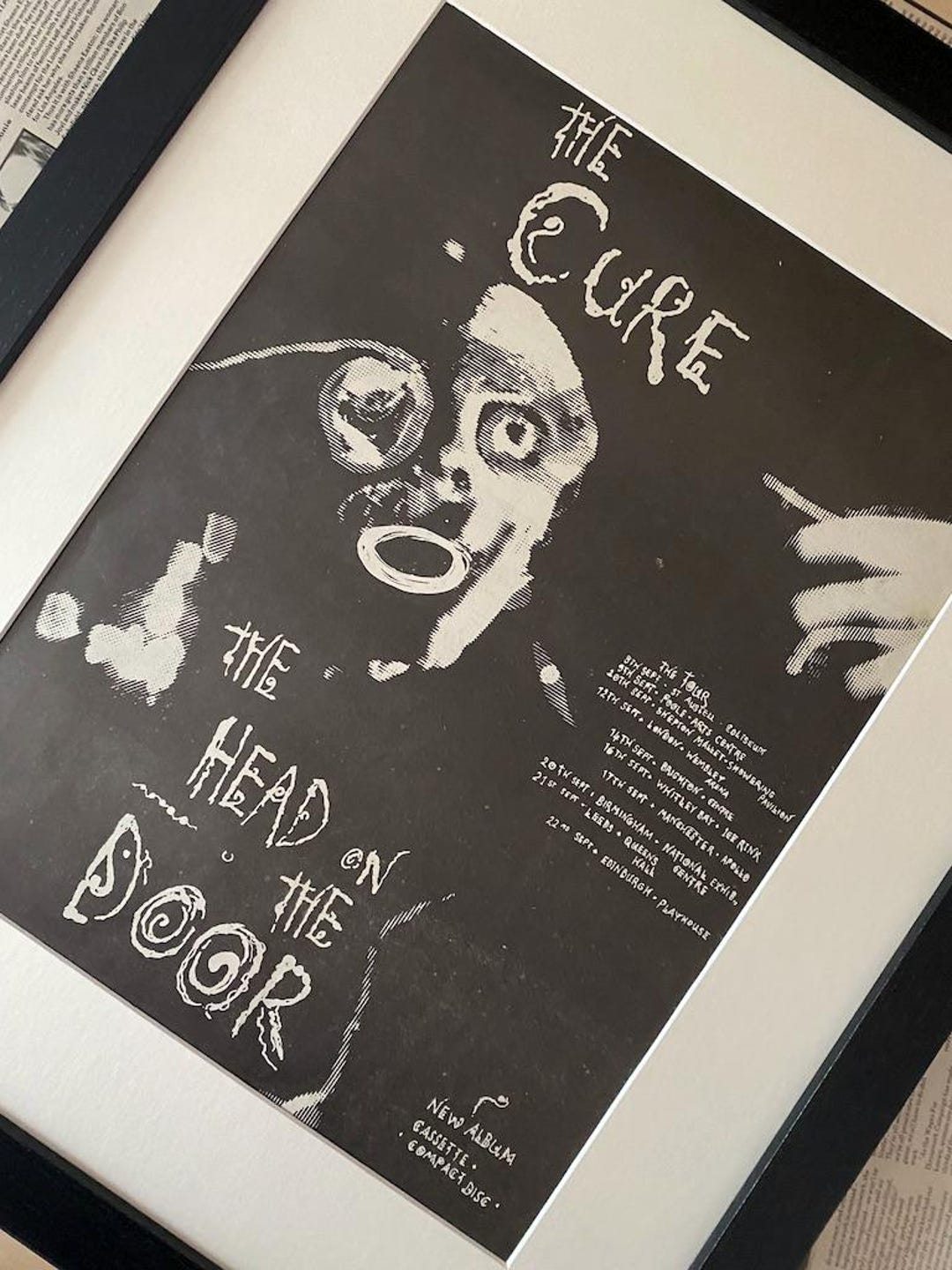 Rare Original 1985 the Cure Music Paper Poster Advert . Framed in a ...